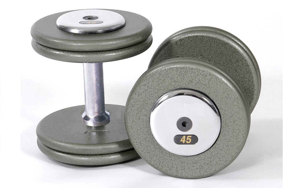Warrior Gray Pro Style Dumbbells W Chrome Caps 360 Fitness Superstore