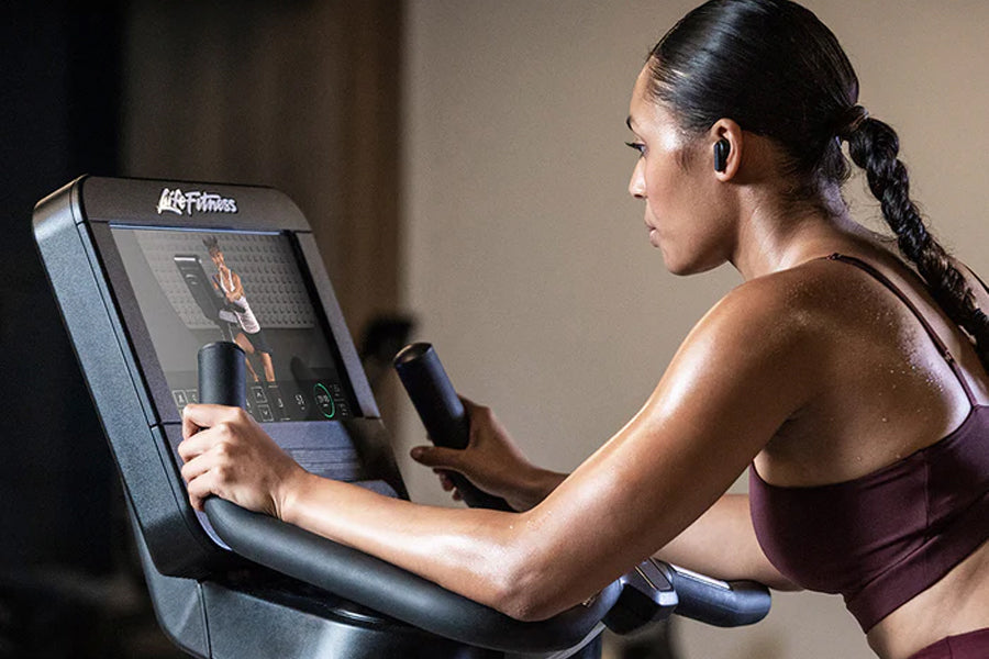 Life Fitness Club Series + (Plus) Upright Lifecycle Bike w/ SE3 Consol ...