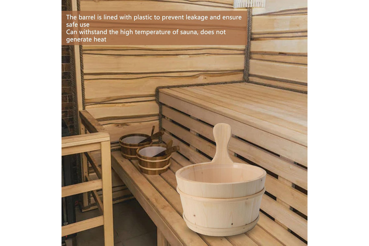 Harvia Wooden Sauna Pail & Ladle w/ Plastic Insert (3.5 Liter) – 360 ...