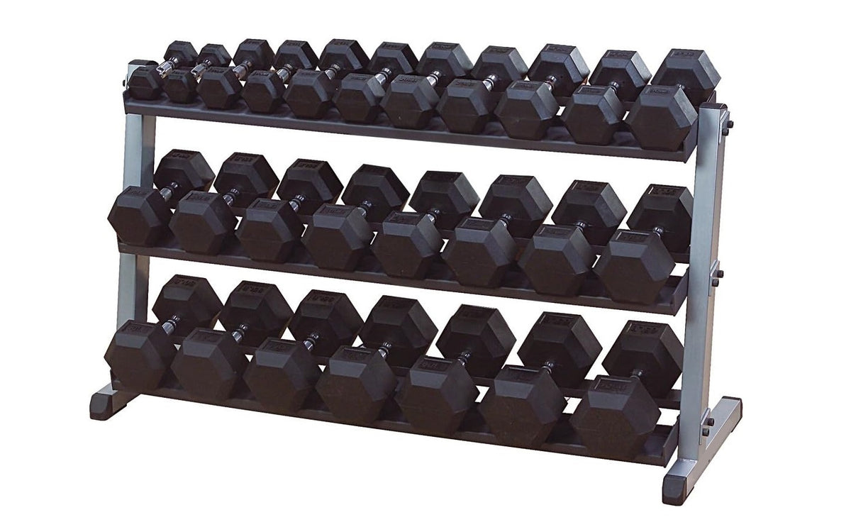 Body-Solid 2-Tier / 3-Tier Dumbbell Rack (3rd Tier Optional) – 360 ...