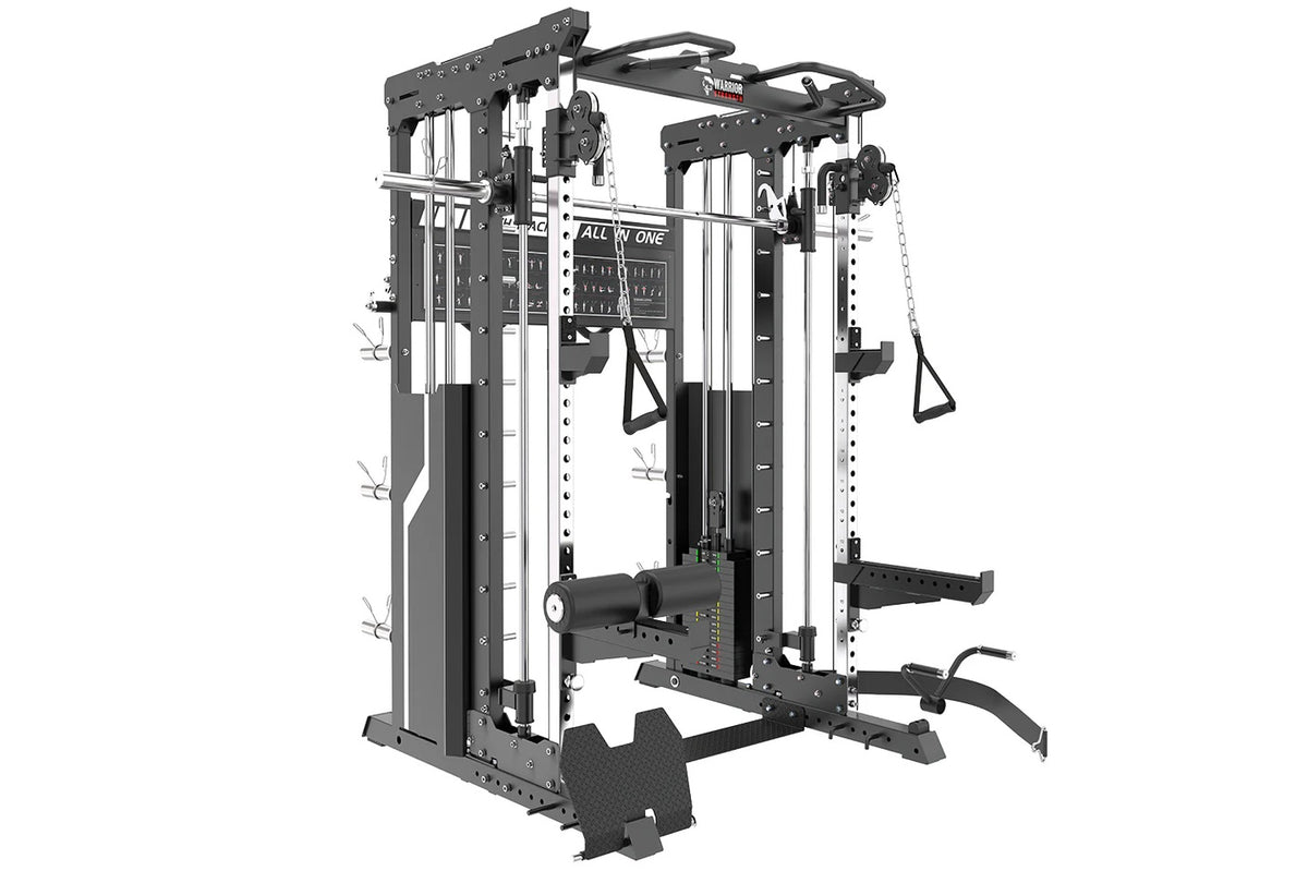 Warrior NEW 901 All-in-One Power Rack Cable Pulley Home Gym w/ Counter ...