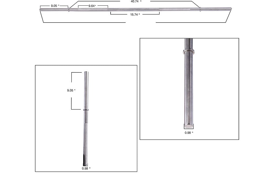 Warrior Standard 1" Weightlifting Bar - Straight End – 360 Fitness ...